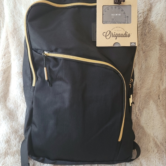 origaudio | Bags | Origaudio Black And Gold Beemini Backpack Nwt | Poshmark